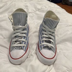 Converse | Shoes | High Top Mismatched Striped Converse Brand New Worn ...